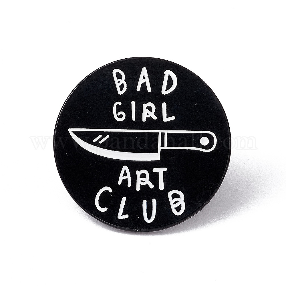 Wholesale Word Bad Girl Art Club Enamel Pin - Pandahall.com