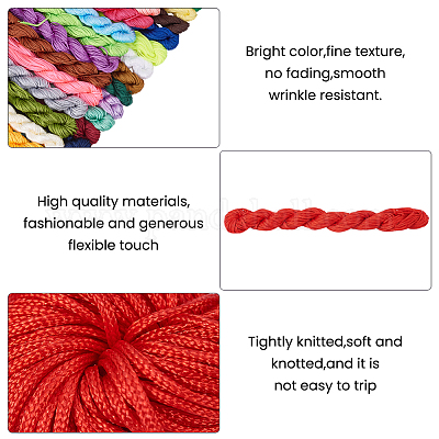 Wholesale PandaHall 28 Color 1mm Chinese Knotting Cord Braided Nylon ...