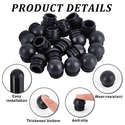 Wholesale GORGECRAFT 20 Pieces 1In Round Plastic Plugs Black End Caps ...