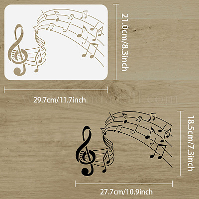 Wholesale FINGERINSPIRE Music Note Stencil 11.7x8.3 inch Reusable ...