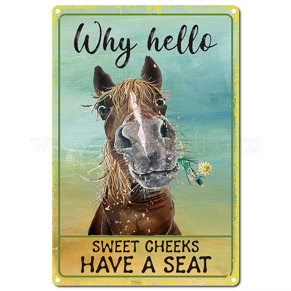 Wholesale CREATCABIN Hello Sweet Cheeks Sign Vintage Horse Tin Signs ...
