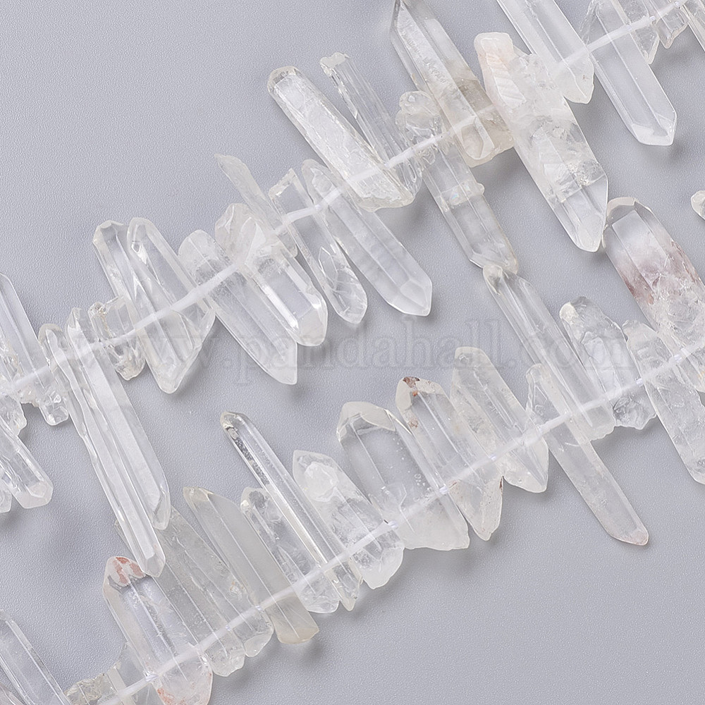 Wholesale Natural Quartz Crystal Pointed Beads Strands - Pandahall.com
