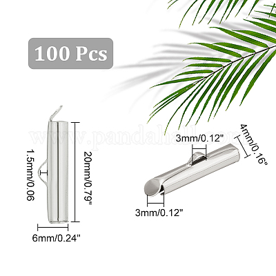 Wholesale UNICRAFTALE 100Pcs 20mm Slide on End Clasps 304 Stainless ...