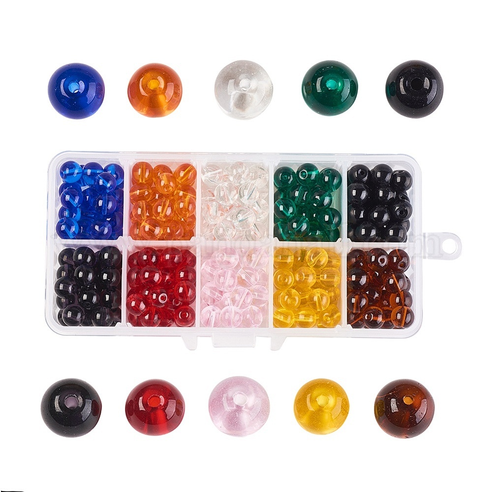 Wholesale 10 Colors Transparent Glass Beads - Pandahall.com
