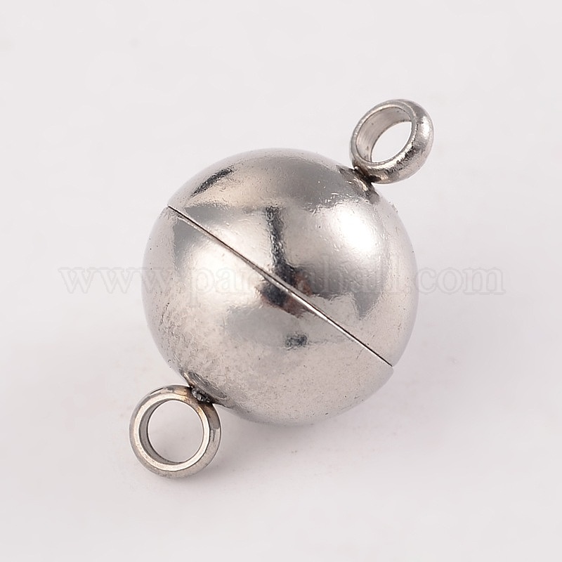 Wholesale Round 304 Stainless Steel Magnetic Clasps with Loops ...