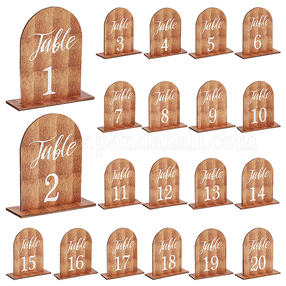 Wholesale PH PandaHall 20 Sets Wooden Table Number Table Signs with ...