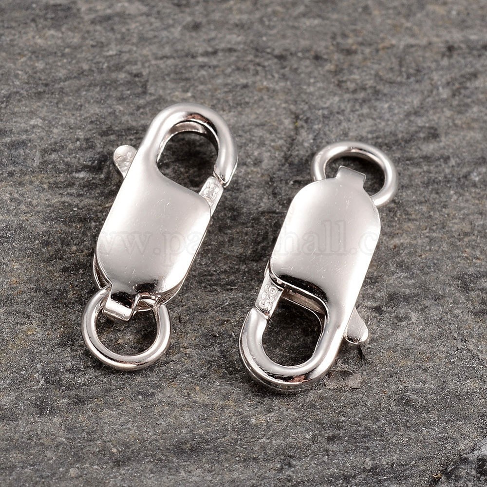 Wholesale Platinum Plated 925 Sterling Silver Lobster Claw Clasps ...