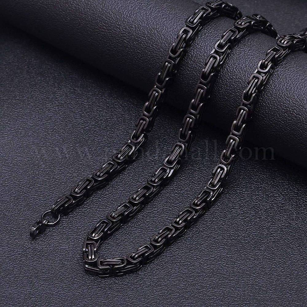 Wholesale Titanium Steel Byzantine Chains Necklaces for Men - Pandahall.com