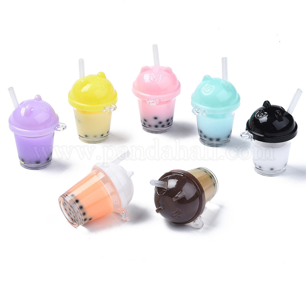 Wholesale Imitation Bubble Tea/Boba Milk Tea Resin Pendants - Pandahall.com