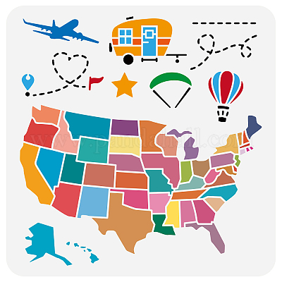 Wholesale FINGERINSPIRE United States Travel Maps Stencil 11.8x11.8 ...