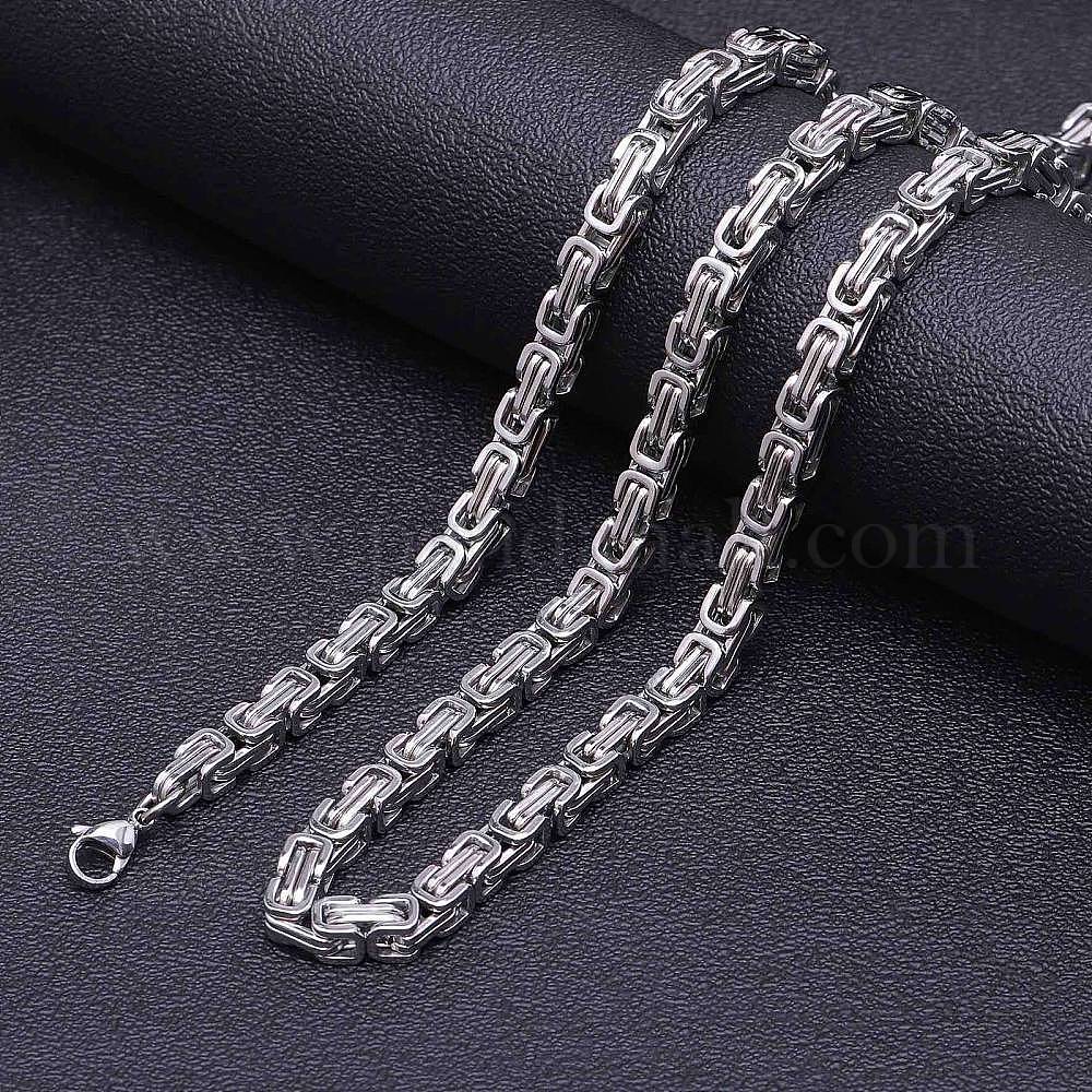 Wholesale Titanium Steel Byzantine Chain Necklaces for Men - Pandahall.com
