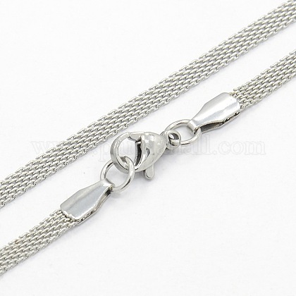 Wholesale Men's 304 Stainless Steel Mesh Chain Necklaces - Pandahall.com
