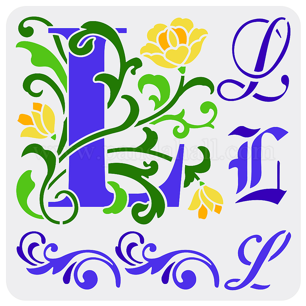 Wholesale FINGERINSPIRE Initial L Painting Stencil 11.8x11.8inch ...