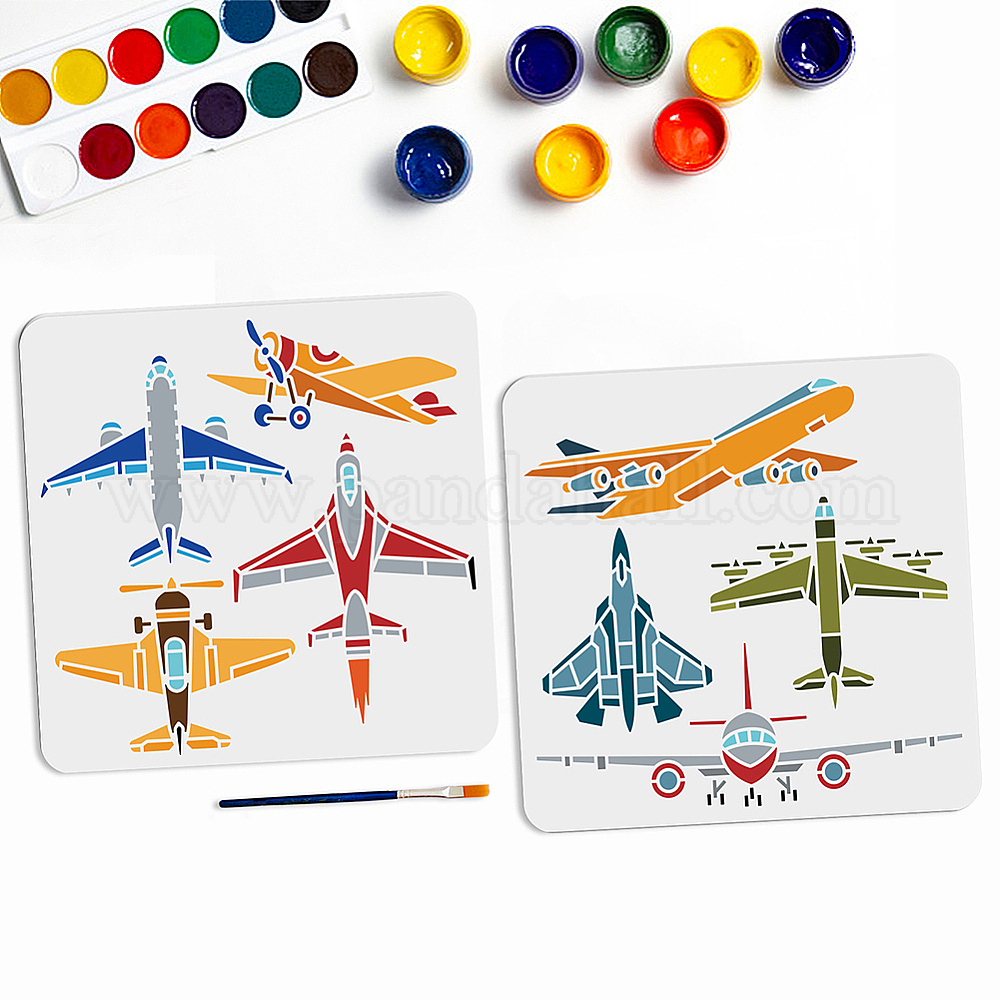 Wholesale 8 Styles Airplane Fighter Jets Stencil 11.8×11.8inch Airplane ...