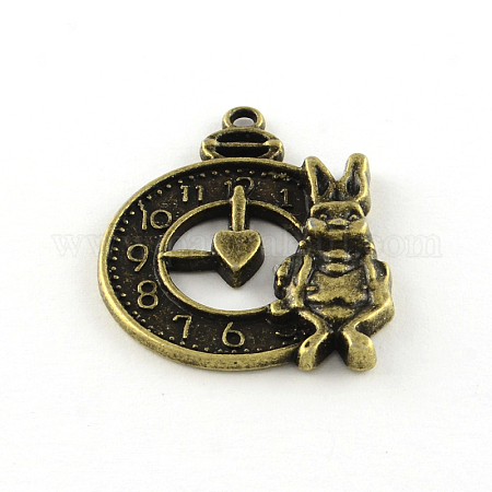 Wholesale Clock & Rabbit Tibetan Style Alloy Pendants - Pandahall.com