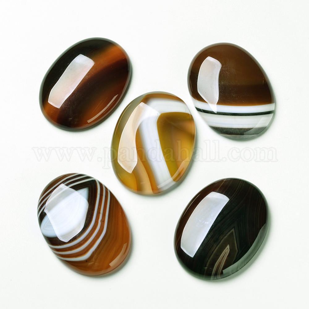 Wholesale Natural Striped Agate/Banded Agate Cabochons - Pandahall.com