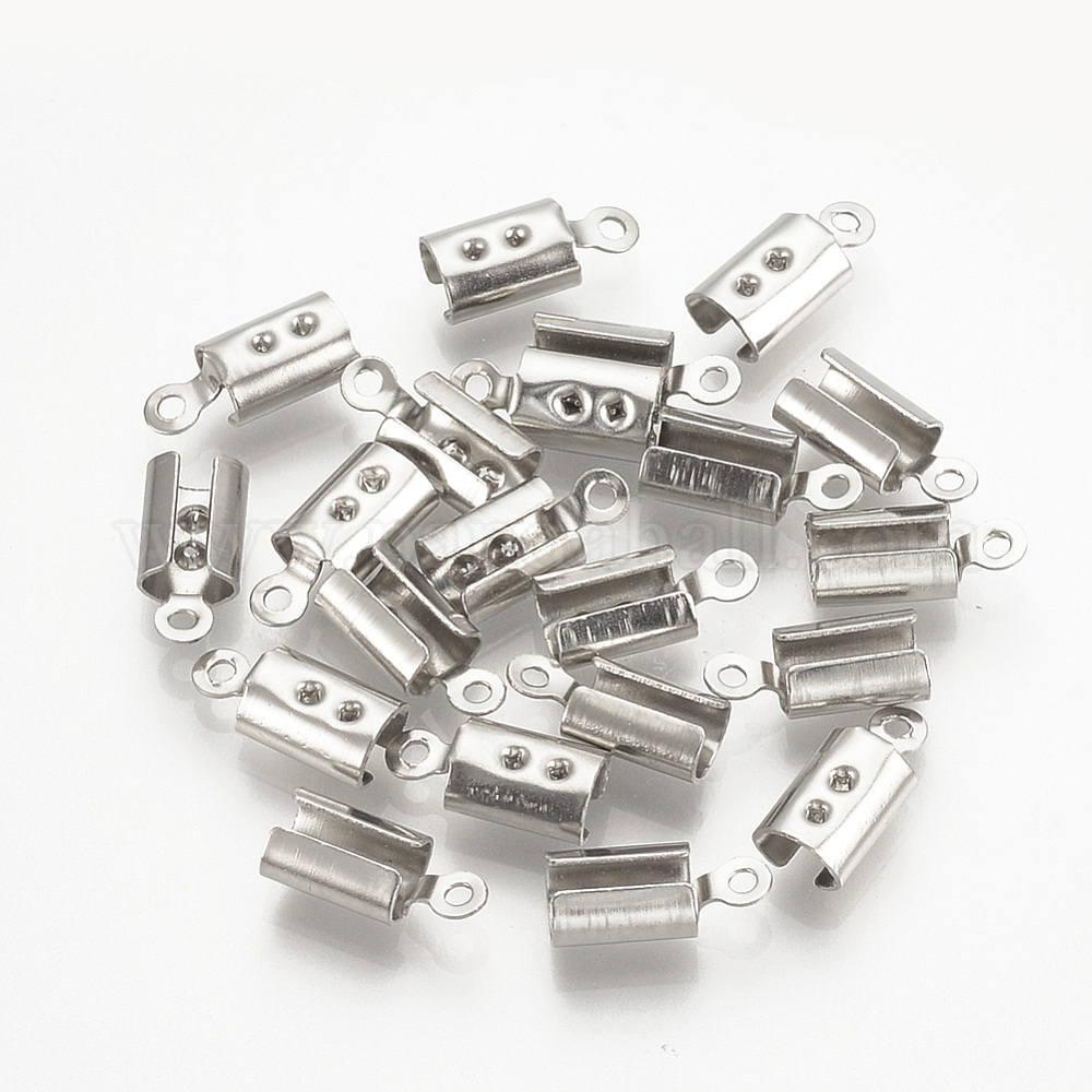 Wholesale 304 Stainless Steel Folding Crimp Ends - Pandahall.com