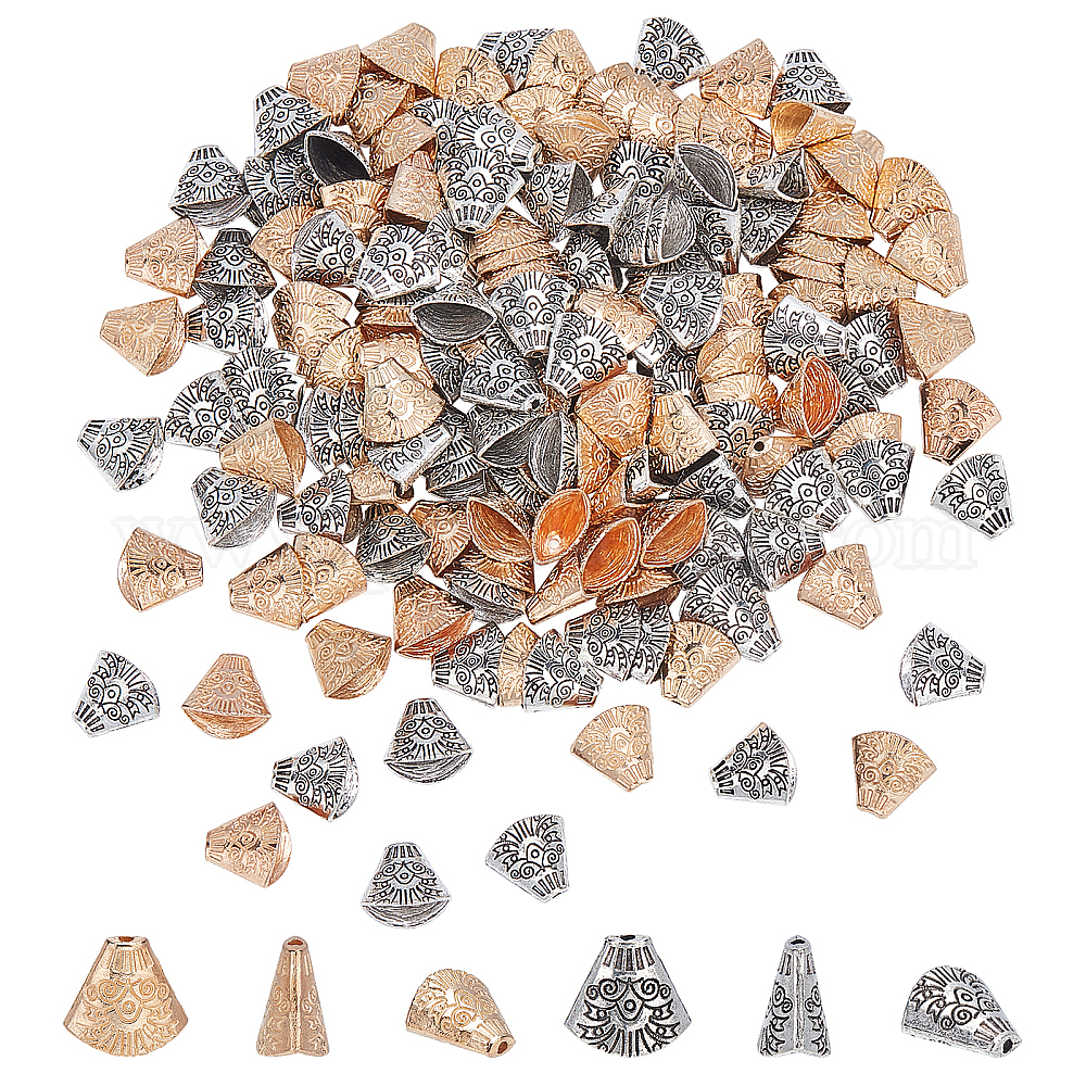 Wholesale PandaHall Elite 160Pcs 2 Colors Alloy Bead Cap - Pandahall.com