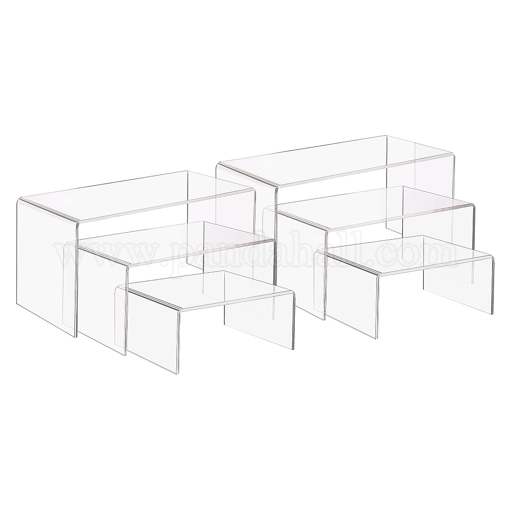 Wholesale PandaHall 6pcs 3 Sizes Acrylic Display Risers Stand U-Shape ...