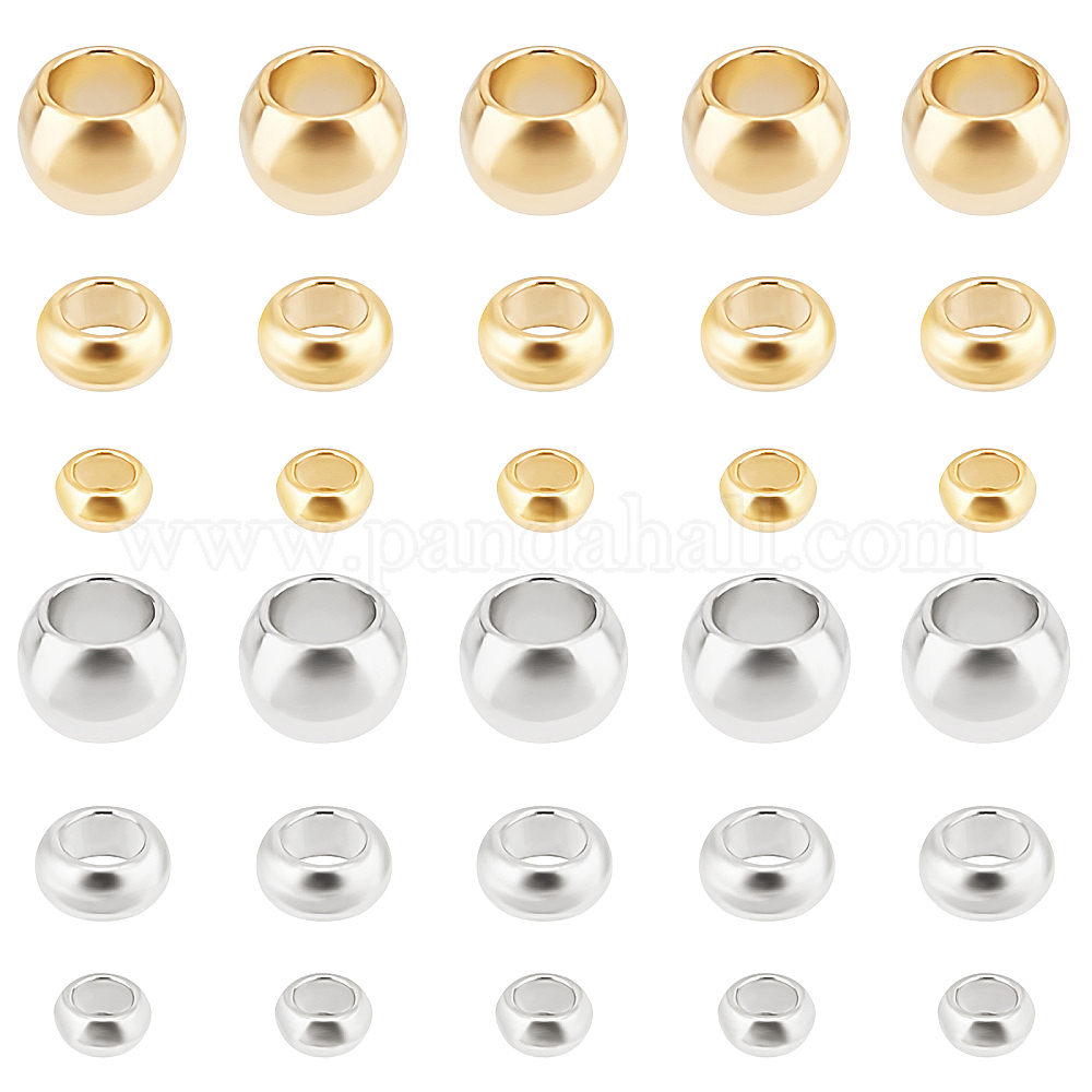 PandaHall Elite 300個1.5/2/2.5mm304ステンレス鋼クリンプビーズ、0.8/0.5-1/1-1.5mmの大きな穴がジュエリー作り 2混色 3つの混合サイズの通販 ...