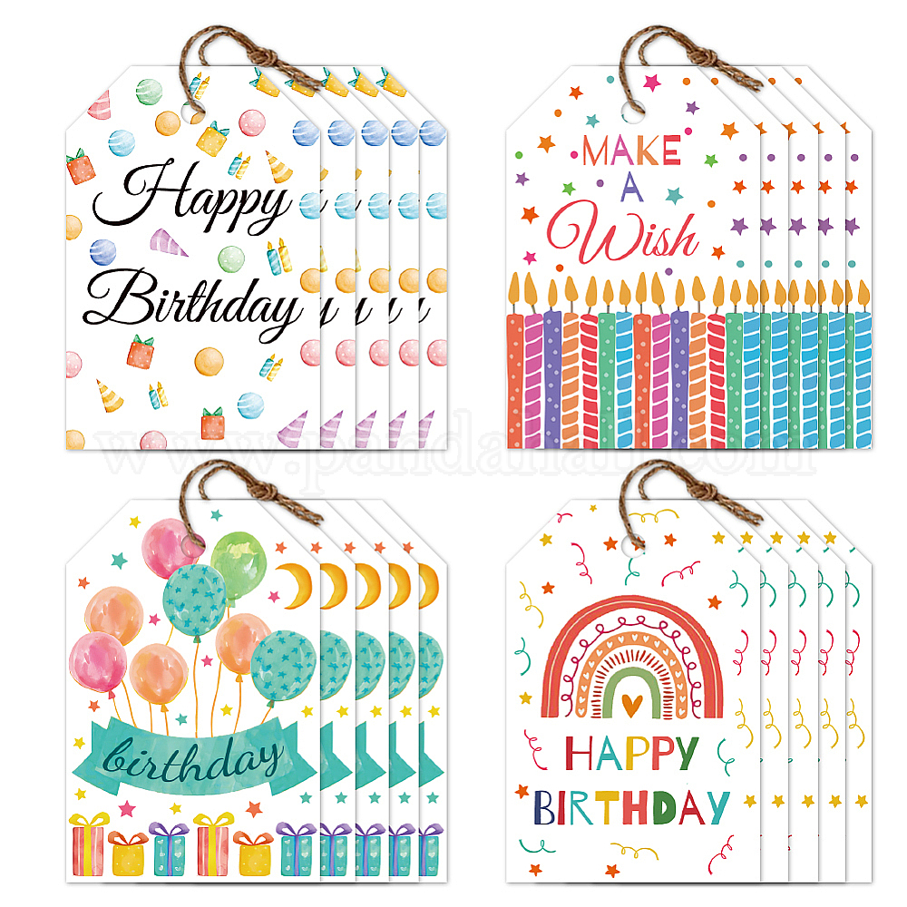 Wholesale CHGCRAFT 120Pcs Gift Tags Happy Birthday Candles Balloon Gift ...