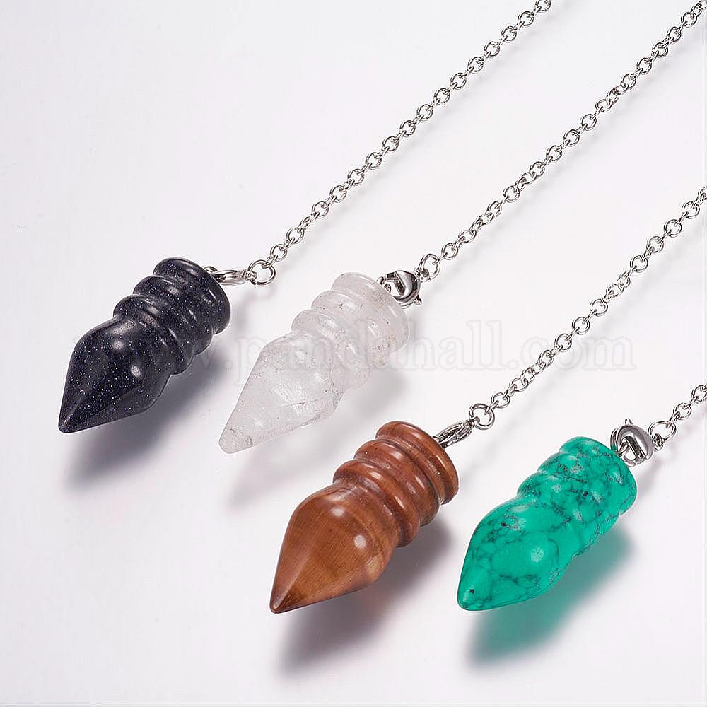 Wholesale Natural/Synthetic Gemstone Chakra Pointed Dowsing Pendulums ...