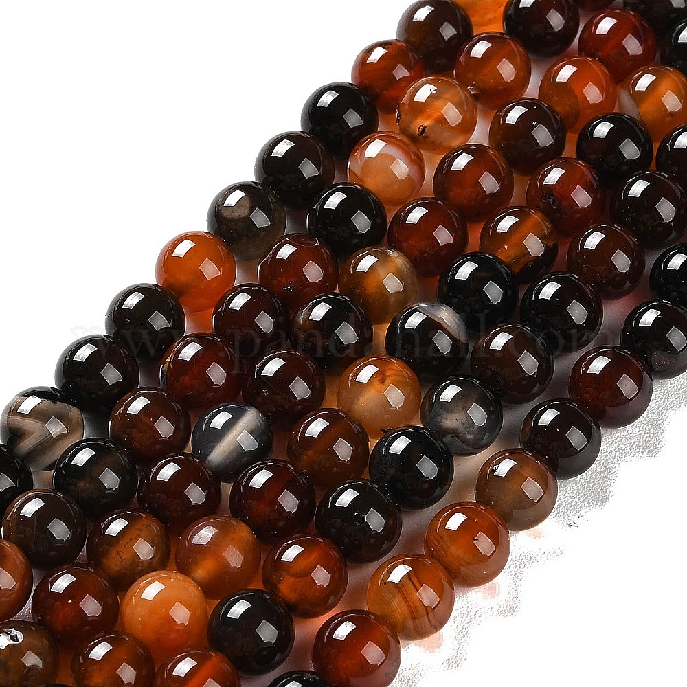 Wholesale Natural Striped Agate/Banded Agate Beads Strands - Pandahall.com