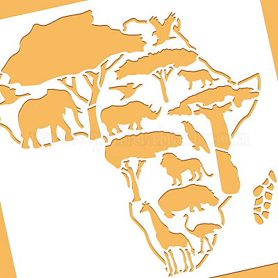 Wholesale BENECREAT Africa Map Stencil - Pandahall.com