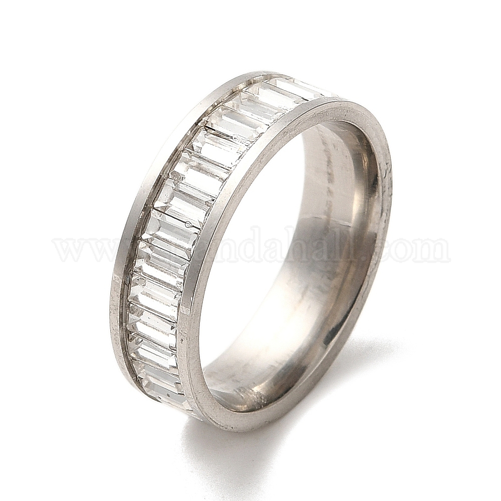 Wholesale 304 Stainless Steel Finger Ring with Cubic Zirconia ...