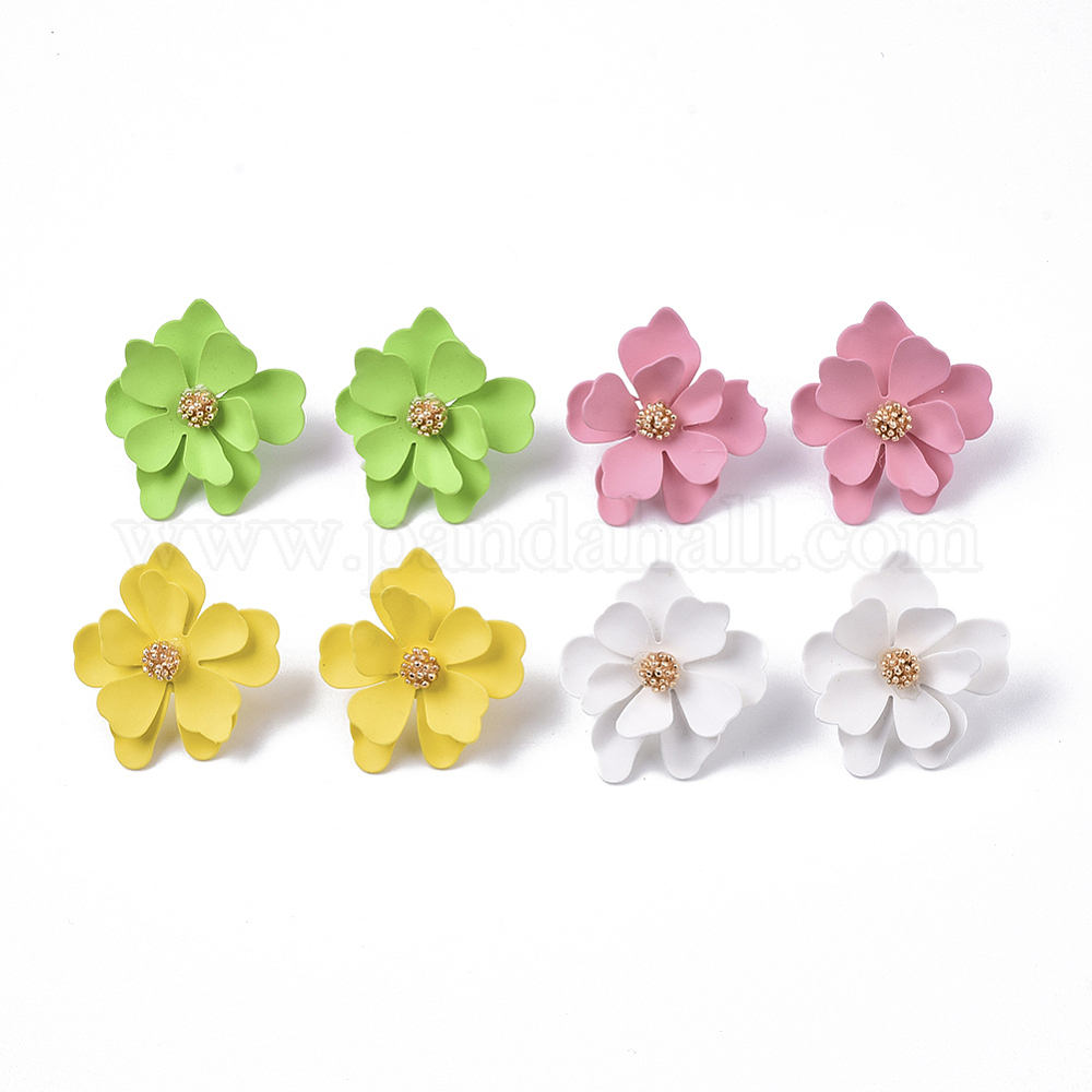 Wholesale Spray Painted Eco-Friendly Iron Stud Earrings - Pandahall.com