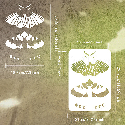 Wholesale FINGERINSPIRE Layered Moth Stencil 8.3x11.7inch Plastic PET ...