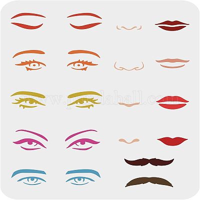 Wholesale FINGERINSPIRE Facial Features Stencils 29.7x21cm Plastic Eyes ...