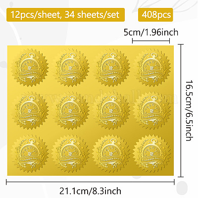 Wholesale CRASPIRE 408Pcs Attendance Award Clock Gold Foil Embossed ...