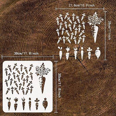 Wholesale FINGERINSPIRE Carrots Stencil for Painting 11.8x11.8 inch Reusable Plastic Farm ...