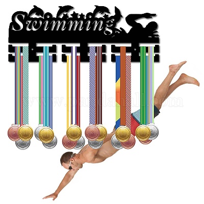 Wholesale CREATCABIN Swimming Medal Holder Wooden Sport Medal Hanger ...