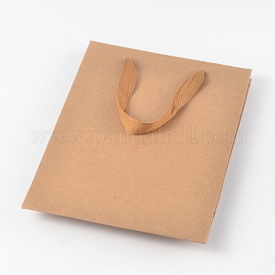 Wholesale Rectangle Kraft Paper Bags with Handle - Pandahall.com