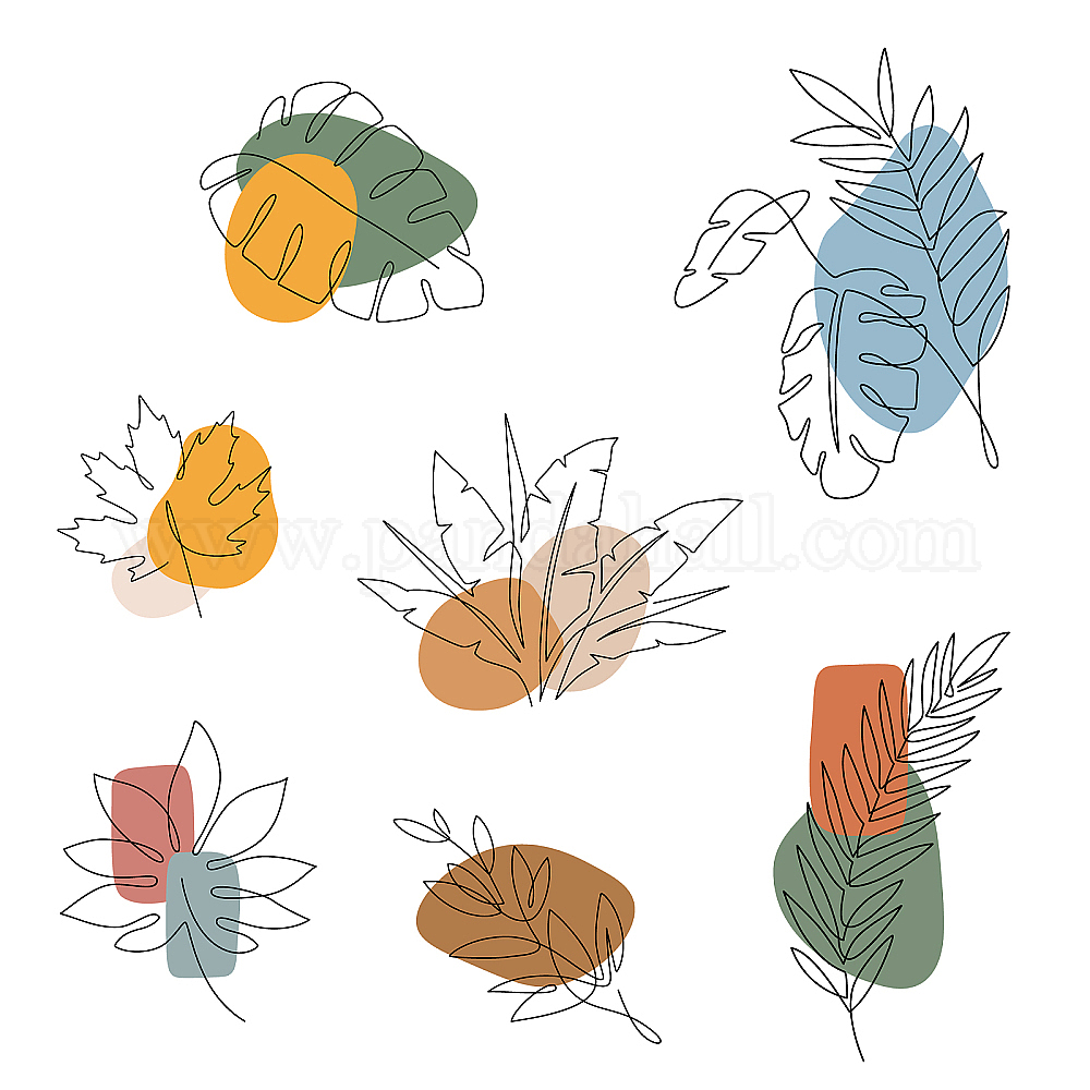 Wholesale SUPERDANT 7 Pieces BOHO Lineal Plant Stickers BOHO Style Wall ...