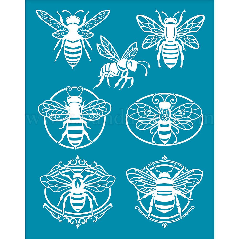 Wholesale OLYCRAFT 4x5 Inch Clay Stencils Bees Pattern Silk Screen for ...