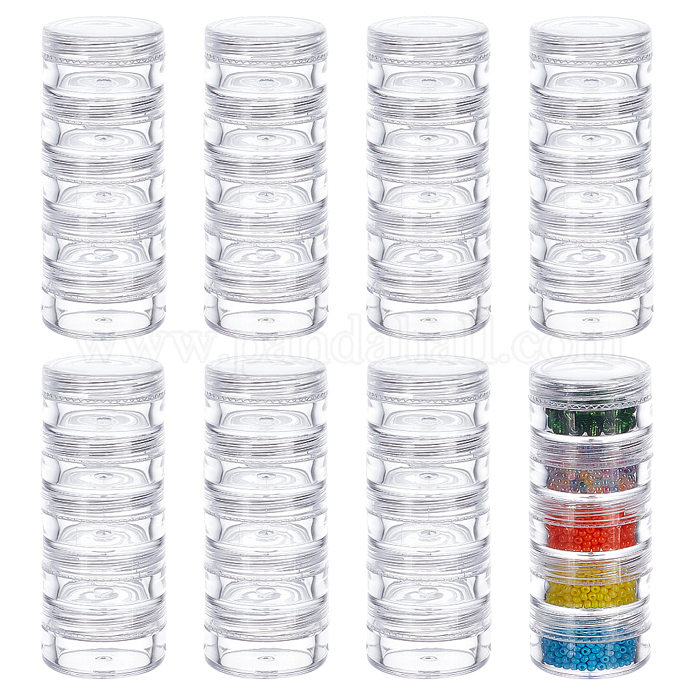 Shop BENECREAT 5G/5ML Stackable Round Plastic Containers 8 Column(5 ...