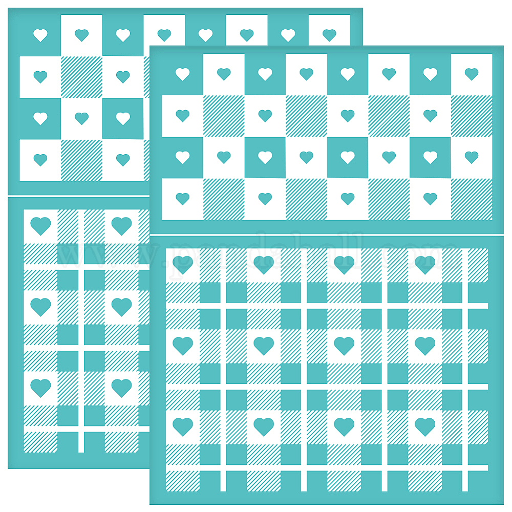Wholesale OLYCRAFT 2Pcs 8.6x11 Inch Heart Grid Self-Adhesive Silk ...