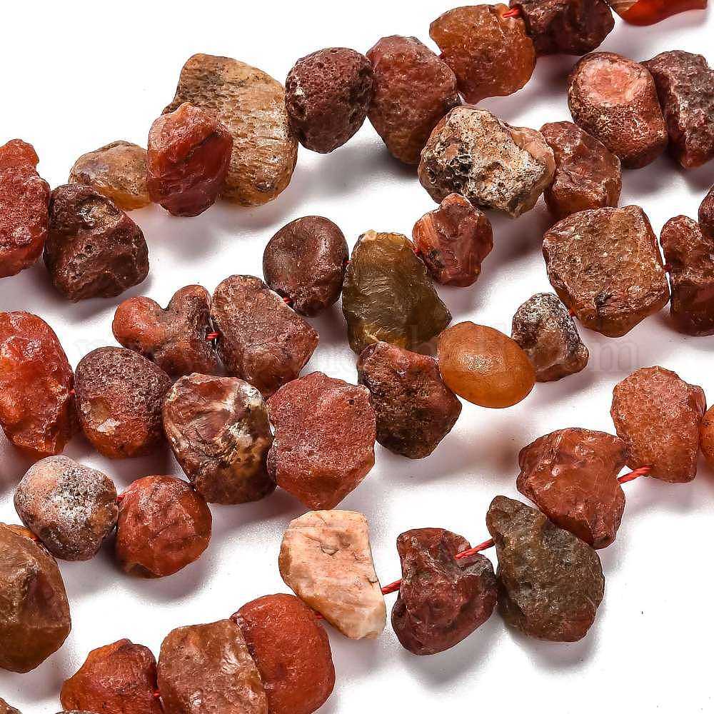 Wholesale Rough Raw Natural Carnelian Beads Strands - Pandahall.com