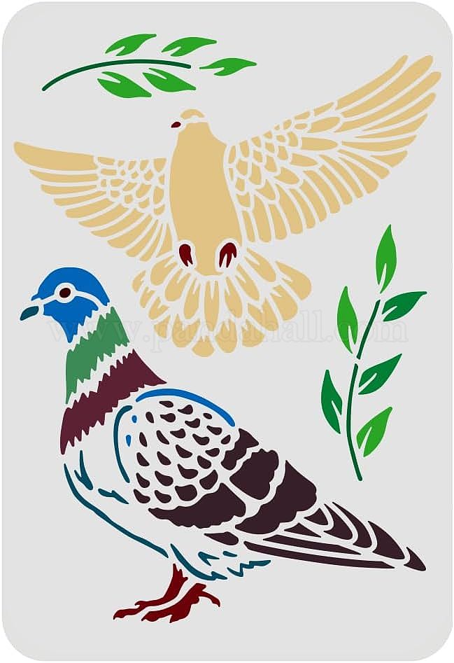 Wholesale FINGERINSPIRE Dove of Peace Stencil 29.7x21cm Peace Dove ...